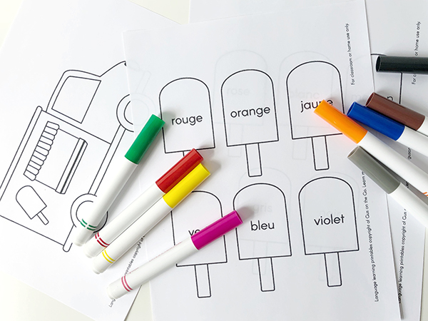 Colors in French – Popsicle Printables | Gus on the Go language ...